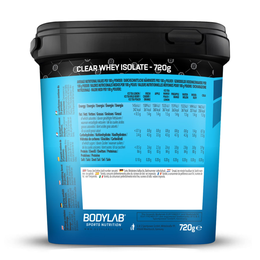 3 x Clear Whey Isolate (elk 720g) van Bodylab24 kopen | Bodylab Shop
