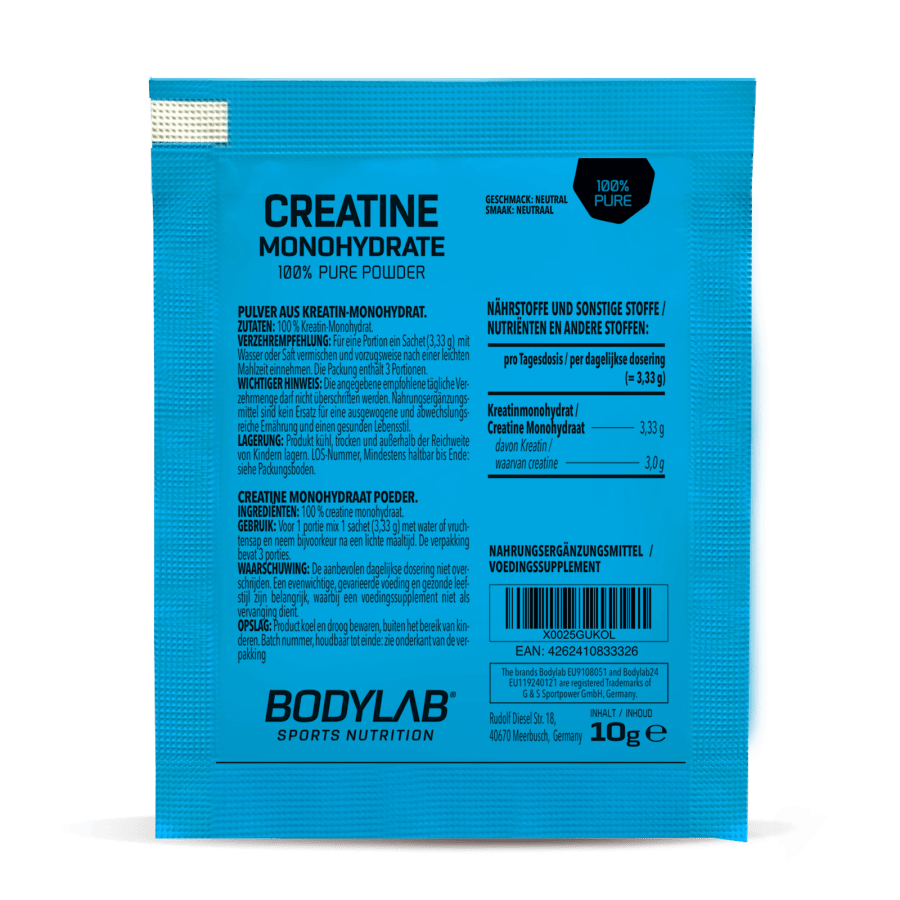 Creatine Monohydrate - 100% Pure Powder sachet (10g) | Bodylab Shop