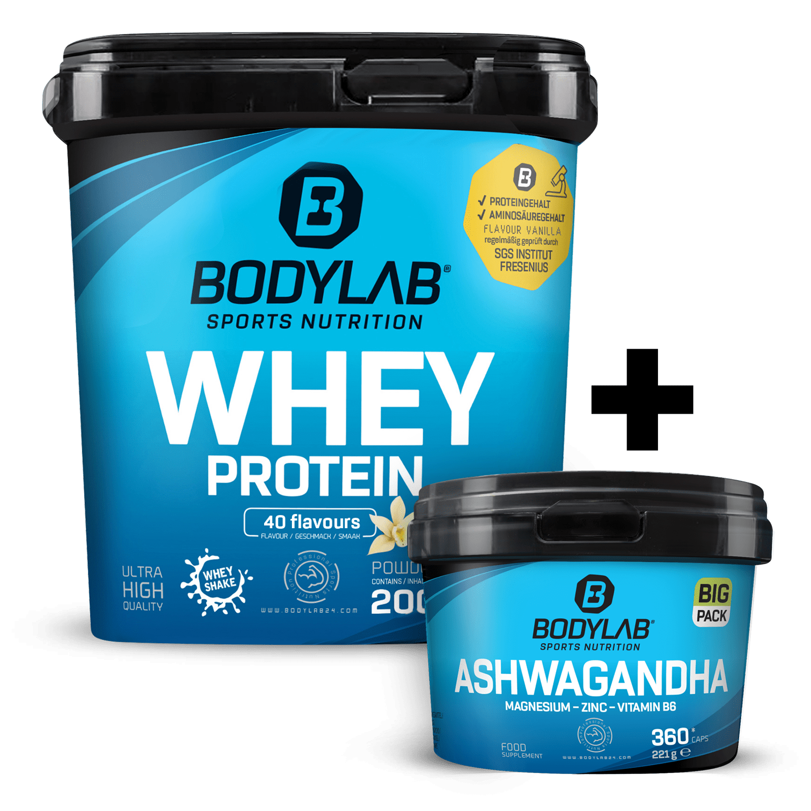 Whey + BIG PACK Ashwagandha (360 Kapseln)