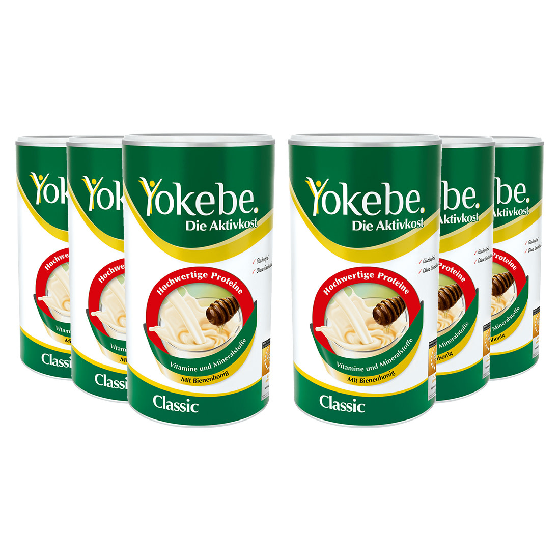 Yokebe Aktivkost Classic Sechserpack (6x480g) von Yokebe