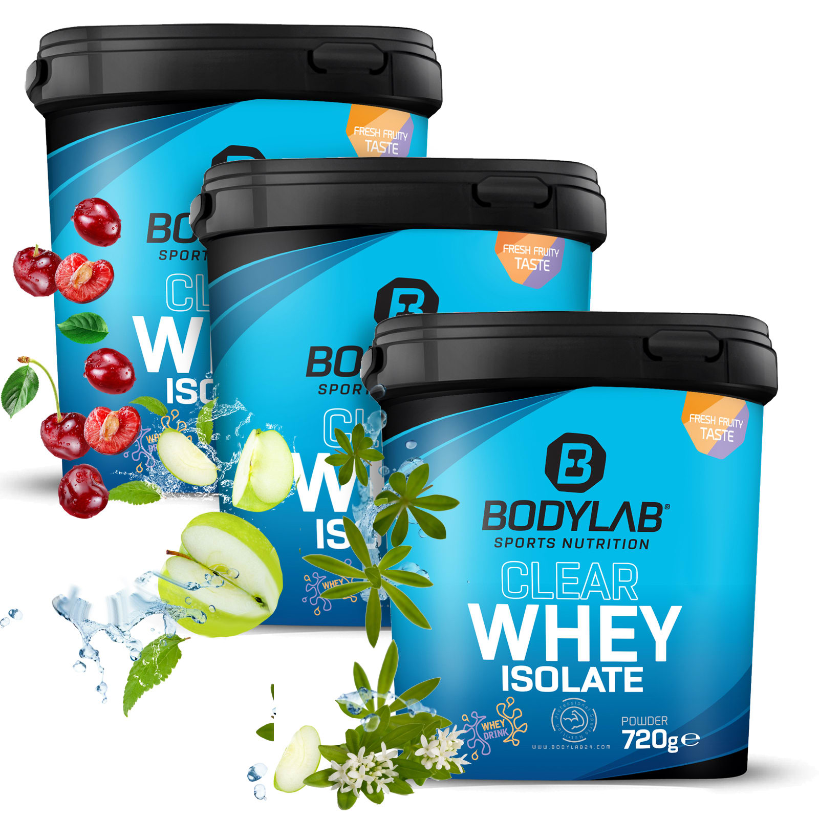3 x Clear Whey Isolate (elk 720g) van Bodylab24 kopen | Bodylab Shop