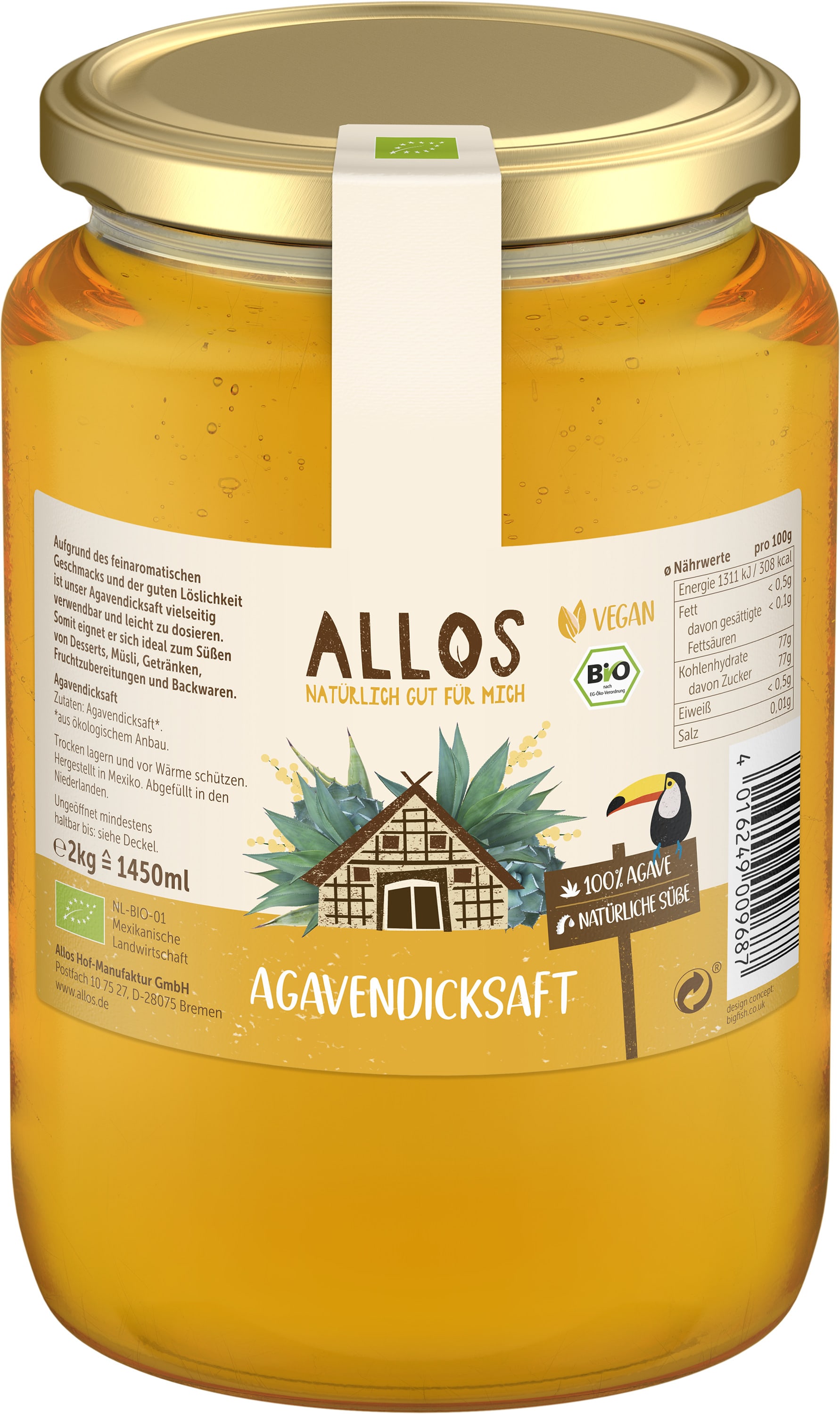 Agavendicksaft Bio (2000g) von Allos
